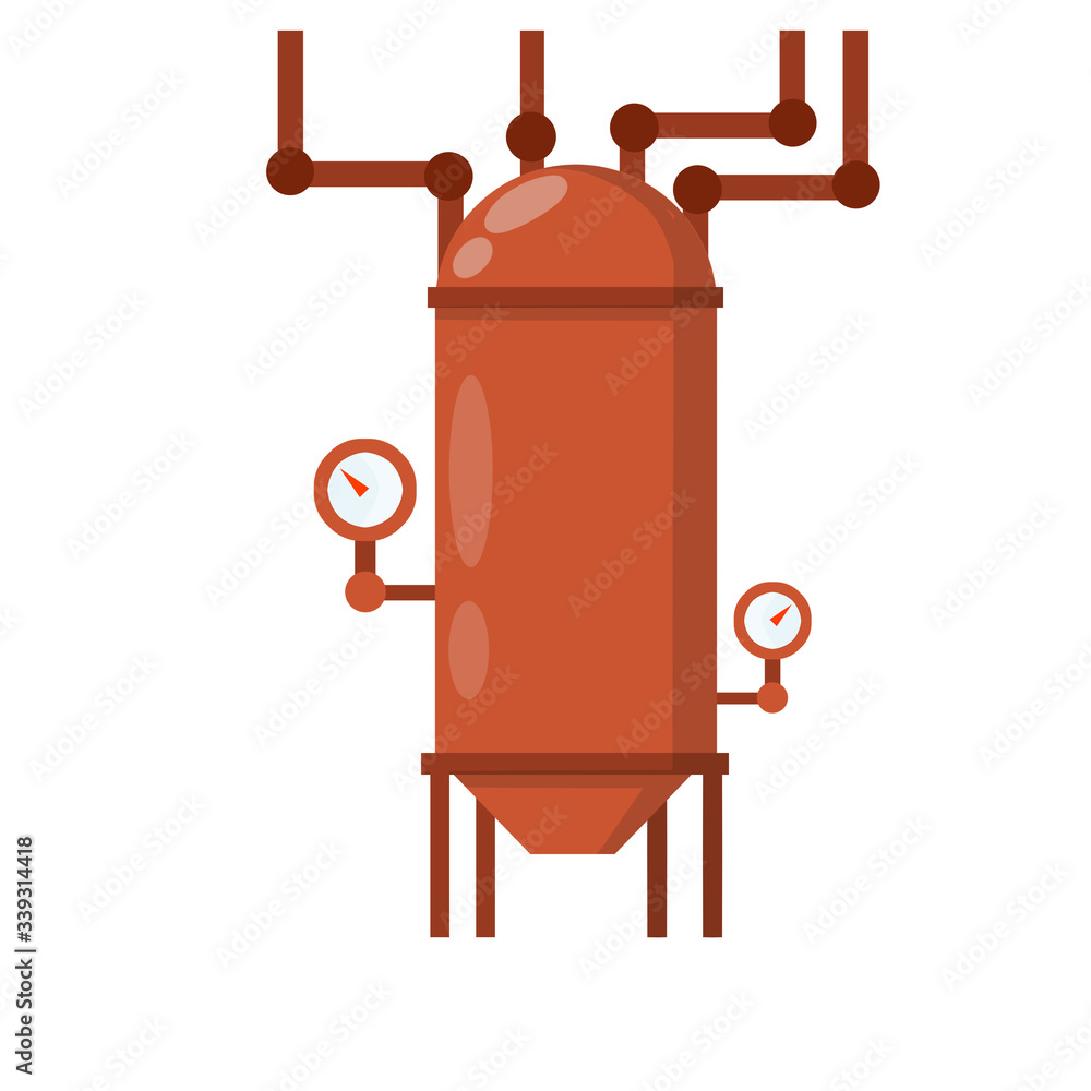 Boiler for heating water. Sanitary engineering. Cartoon flat ...