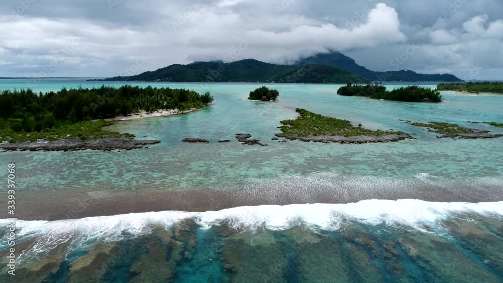 Amazing drone shot of the scenic mountain landscape descending towards ...