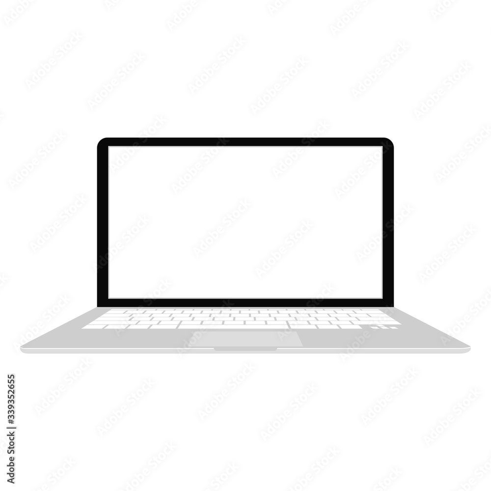 Modern front view laptop layout in flat style, device screen layout ...