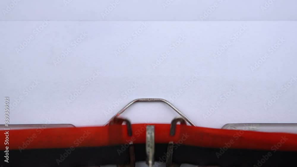 Affidavit of notice - phrase printed on an old typewriter in red ...