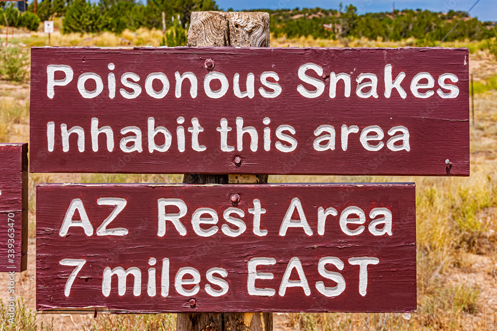 Warning sign for poisonous snakes Stock Photo | Adobe Stock