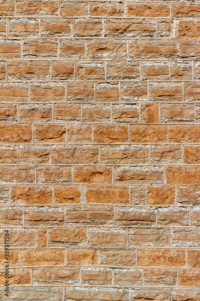 Old 19th century tan color limestone wall texture with rough natural ...