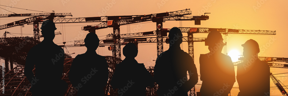 multiexposure construction industrial background of shadow of ...