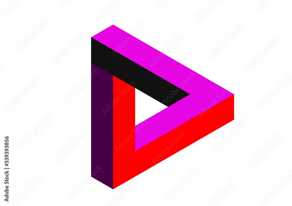 Penrose triangle, logo design element,Neon light Stock Photo | Adobe Stock