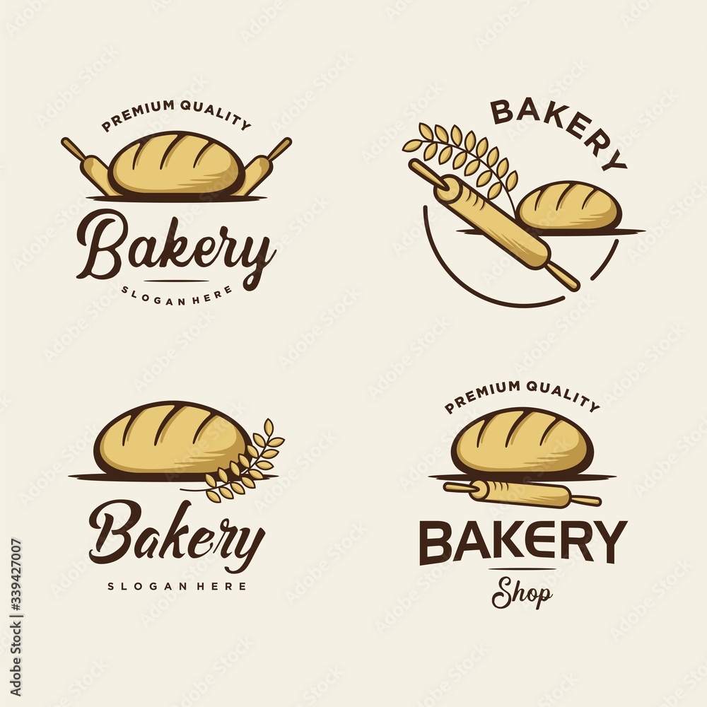 Set of bakery logos design for shop bakery. Premium logo vector ...