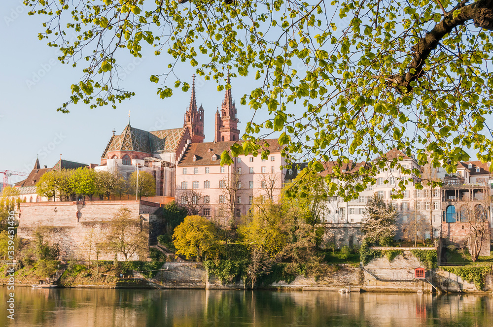 Foto Stock Basel, Münster, Kirche, Pfalz, Rhein, Rheinufer, Altstadt ...