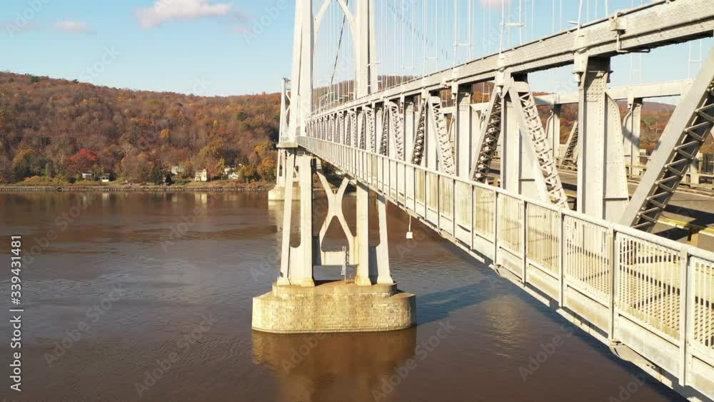 An aerial view along the south side of the Mid-Hudson Bridge as the ...