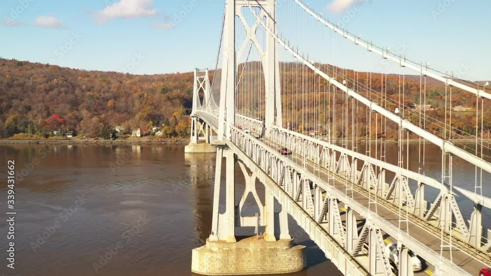 an aerial view along the south side of the Mid-Hudson Bridge as the ...