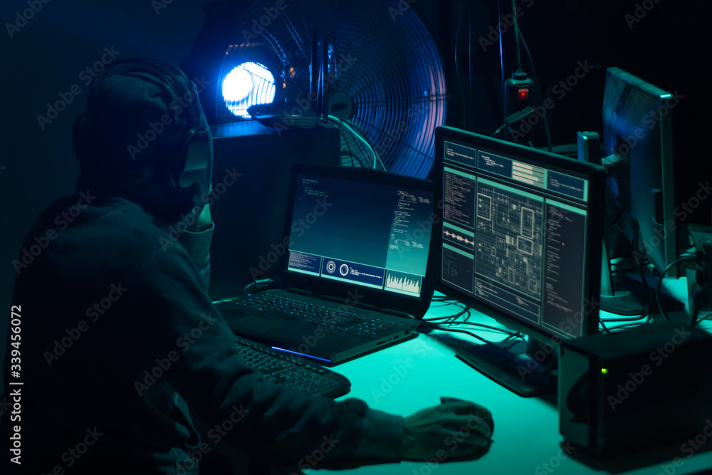 Internet fraud, darknet, data thiefs, cybercrime concept. Hacker attack ...