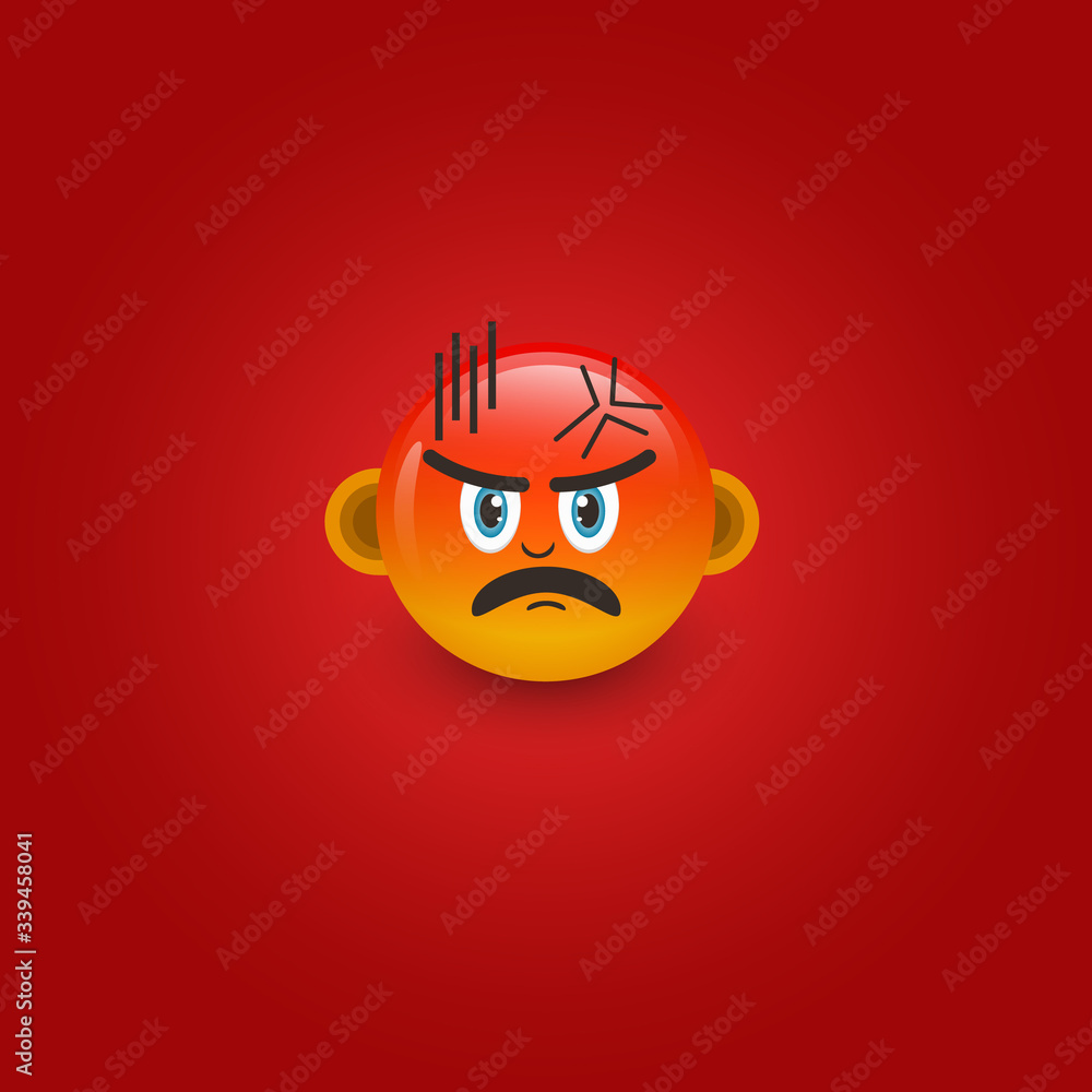 emoticon design with emoticon template angry face in 3d style Free ...