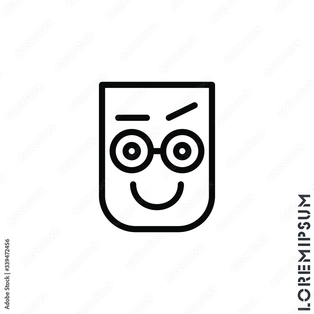 Big Smile contented smile with raised eyebrow Emoticon Icon Vector ...
