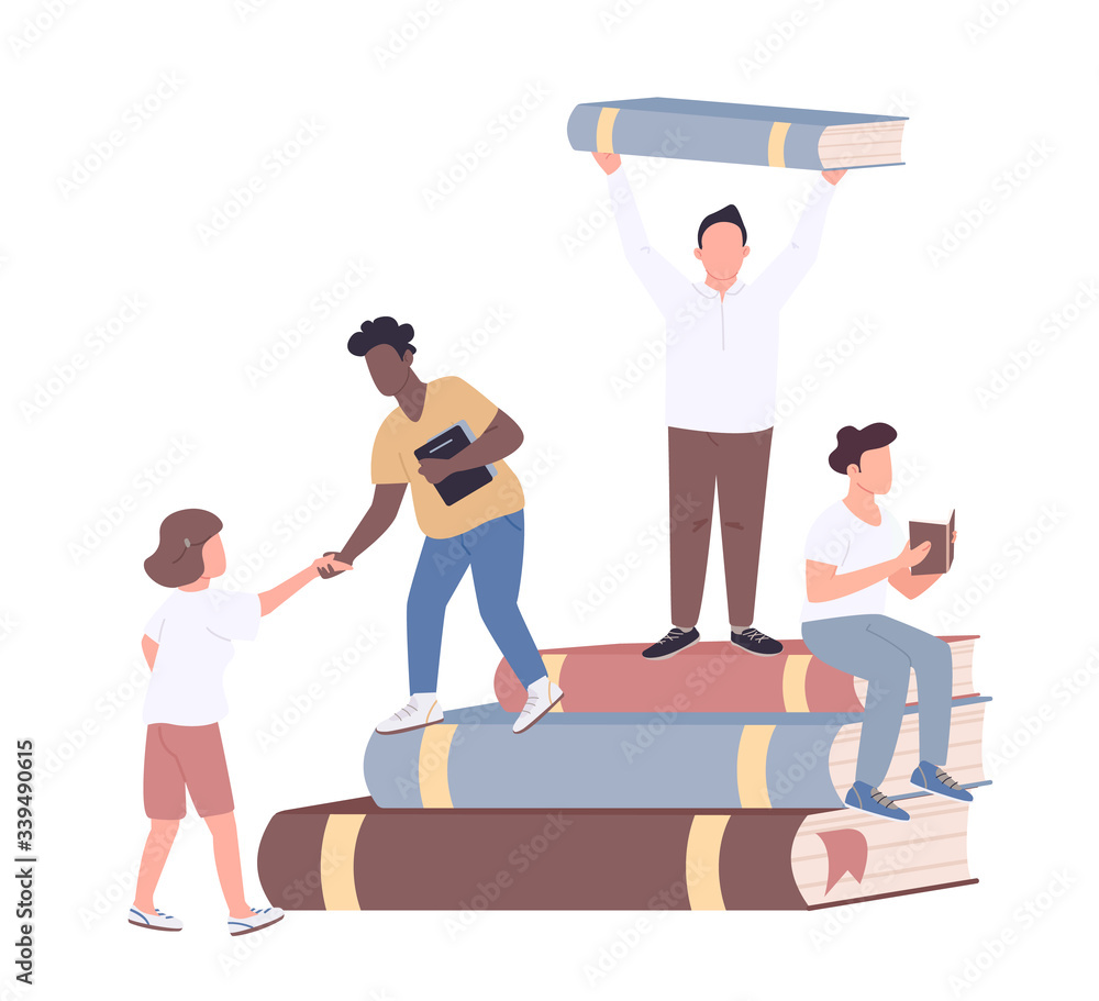 Vetor de Inclusive college community flat concept vector illustration ...