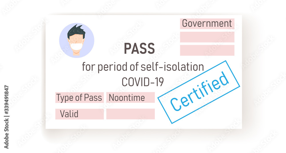 Personal special permit for movement during quarantine and coronavirus ...
