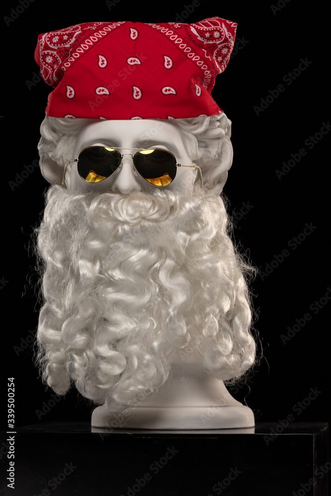 Statue of a bust of Apollo Belvedere with a long white beard in ...