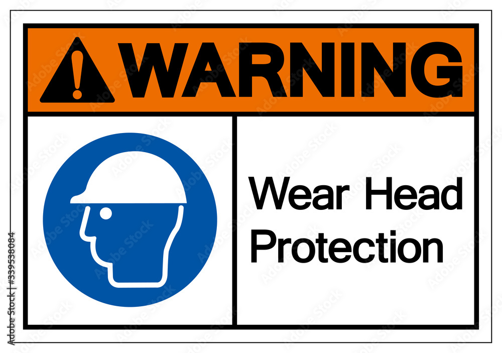Warning Wear Head Protection Symbol Sign,Vector Illustration, Isolated ...