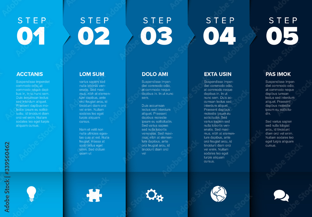 Vector progress five steps template Stock Vector | Adobe Stock