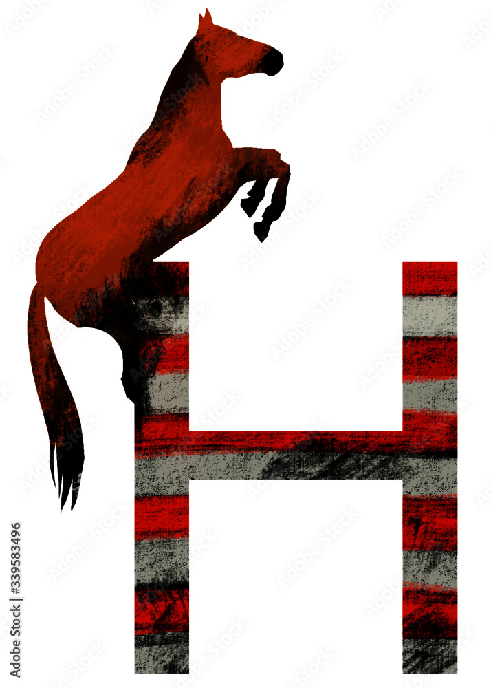AI, the horse and the letter h, is part of the alphabet collection and ...