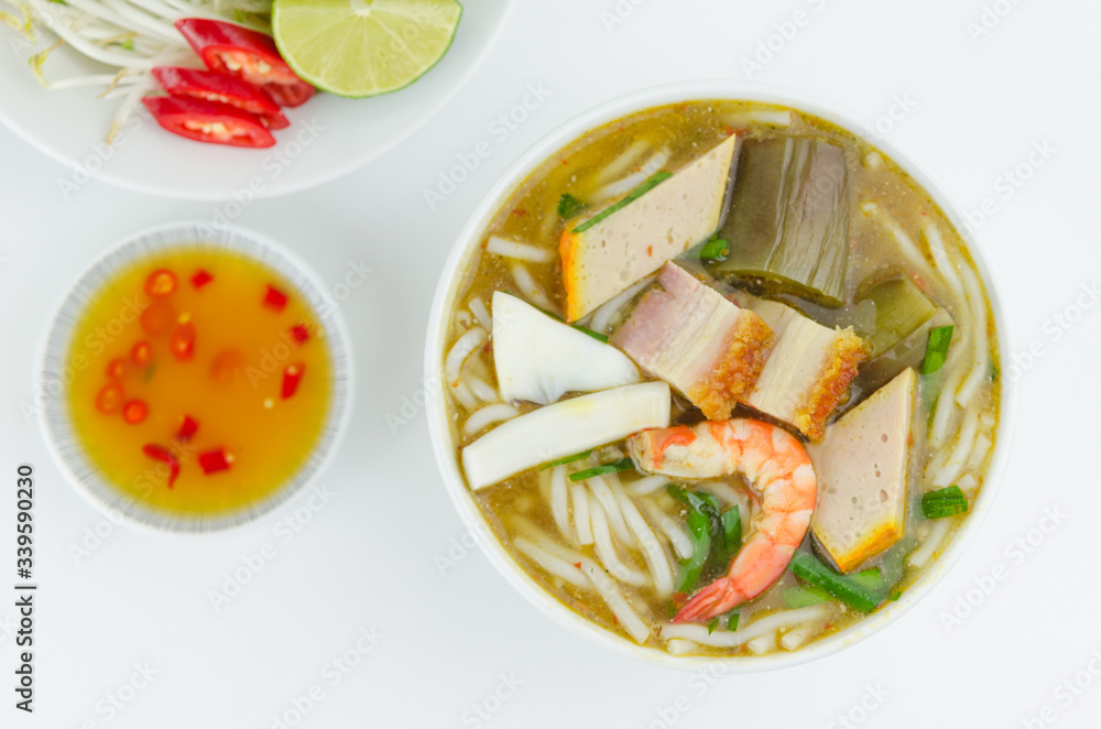 Bun Mam - A Vietnamese fermented fish noodles soup. The broth is made ...