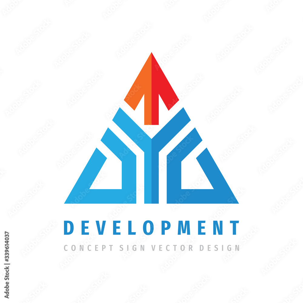 Development logo template design. Progress business vector logo symbol ...