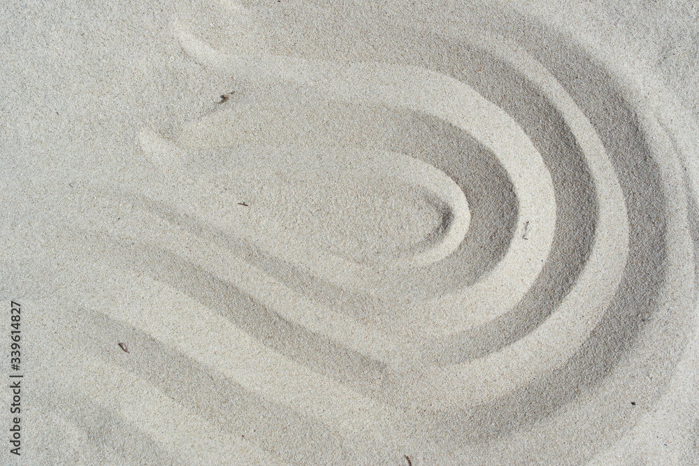 Light beige sea sand beach textured background with wavy lines top view ...
