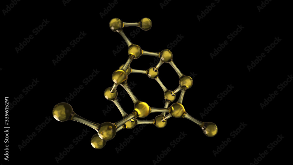 3d illustration of molecule model. Science background with molecules ...