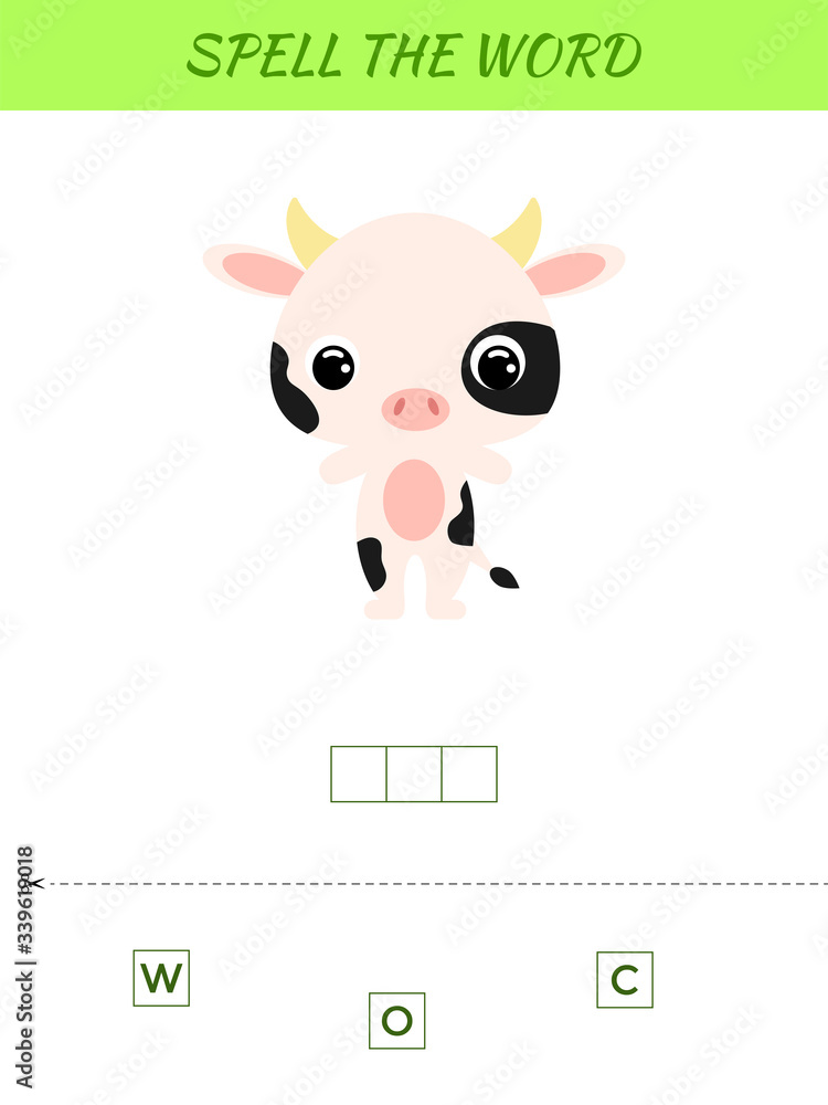 Spelling word scramble game template. Educational activity for ...