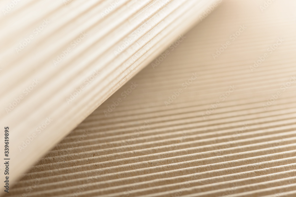 Carton or cardboard packing material. Texture of corrugated paper ...