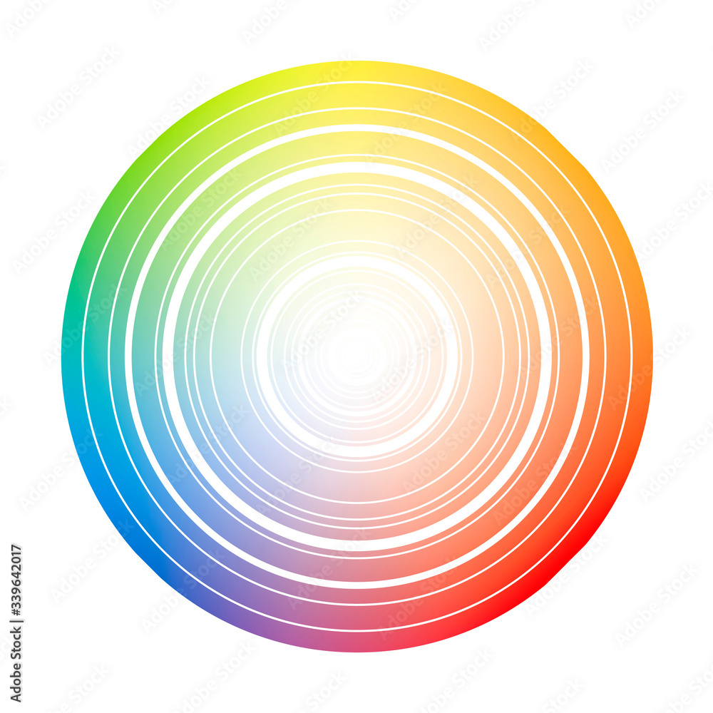 Color wheel circle with blended colors. Abstract rainbow gradient with ...