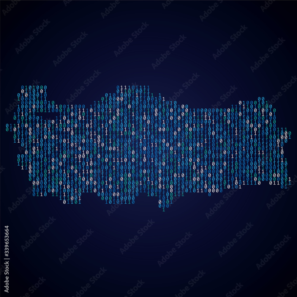 Turkey country map made from digital binary code Stock Vector | Adobe Stock