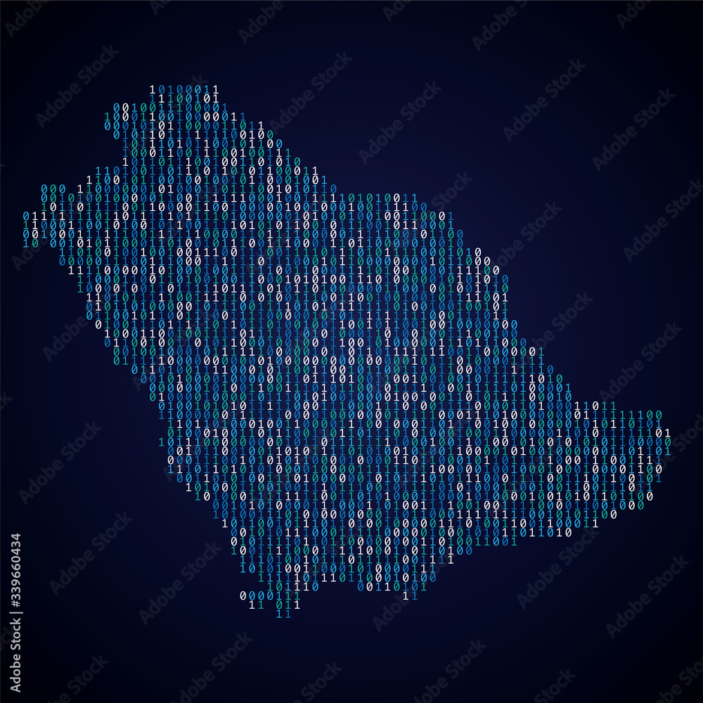 Saudi Arabia country map made from digital binary code Stock Vector ...
