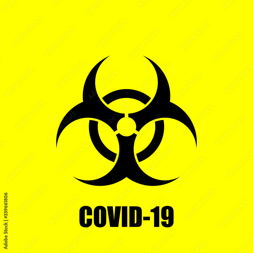 Covid-19 Biohazard warning poster. Danger and biohazard caution signs ...