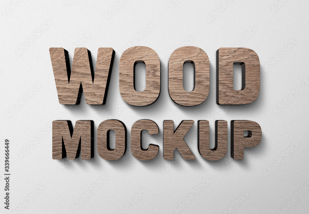 Wood Text Effect Mockup Stock Template | Adobe Stock