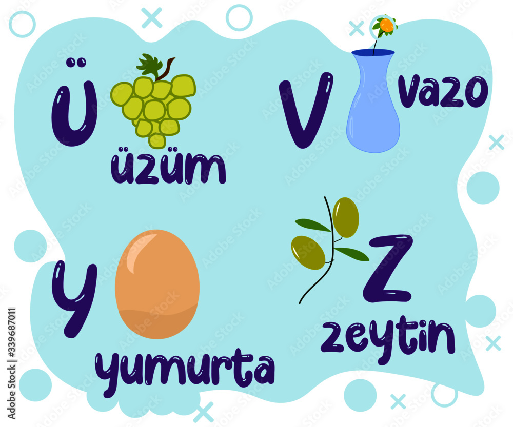 Resimli Türkçe Alfabe: Means Turkish Alphabet with pictures. Designed ...