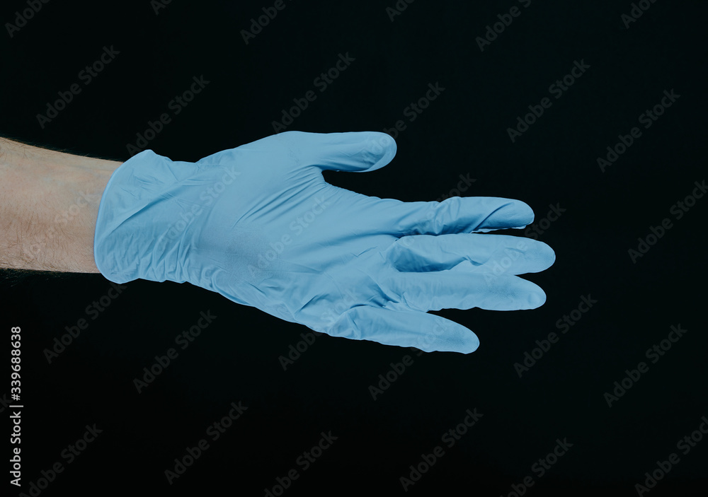 Taking off medical gloves. Medical and pharmaceutical concept. Hand ...
