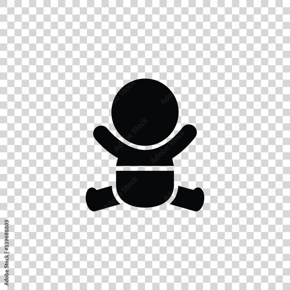 Human newborn baby, toddler or infant flat icon for apps and websites ...