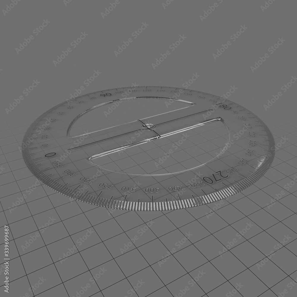 Circular protractor Stock 3D asset | Adobe Stock