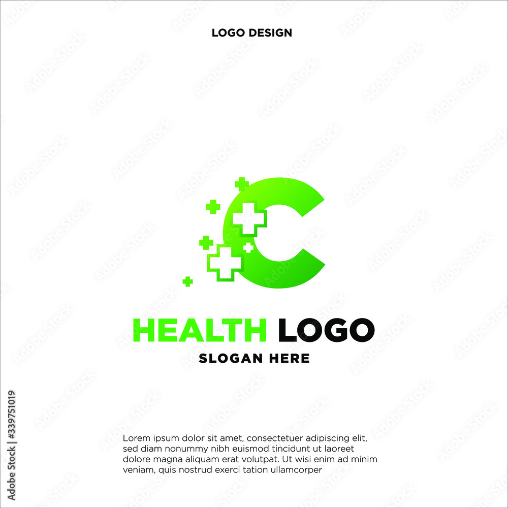 Letter C Pixel logo, Plus sign logo, Medical health care hospital ...