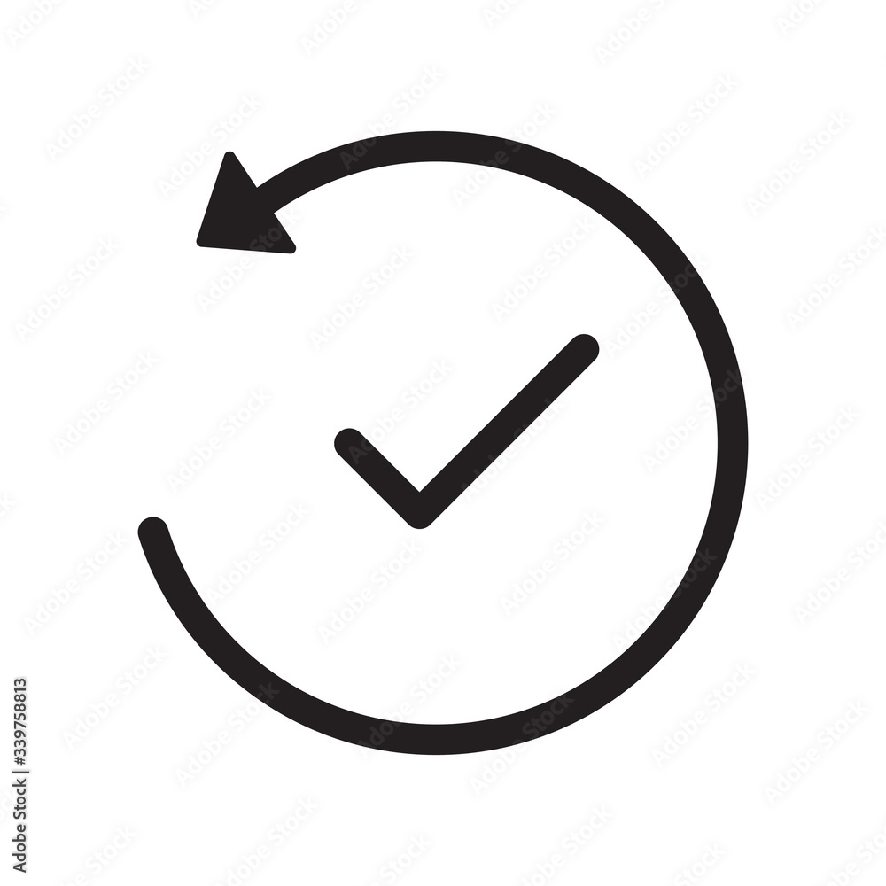 Time back vector icon filled flat sign for mobile concept and web ...