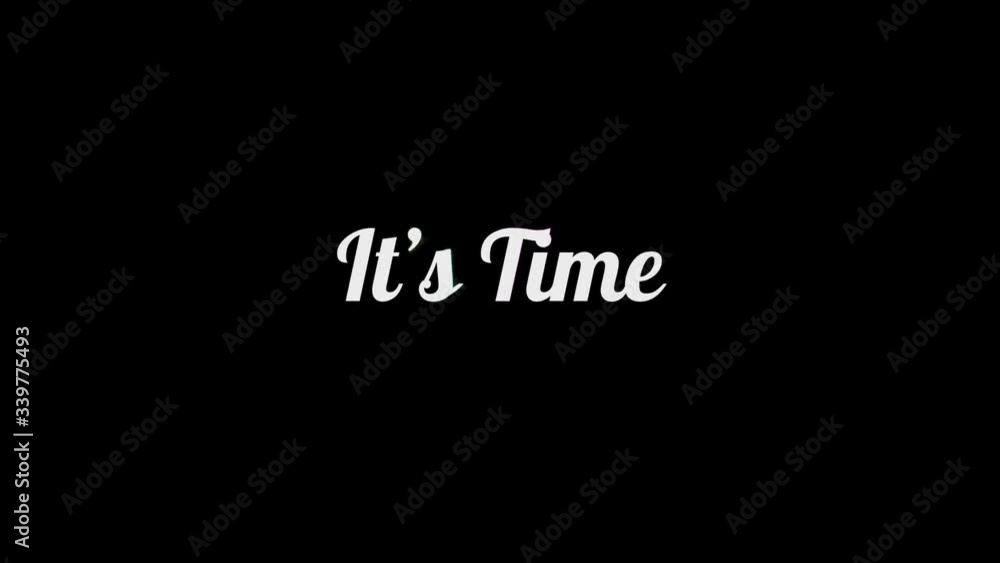 It's Time 4k concept color electric text graphic effect animation over ...