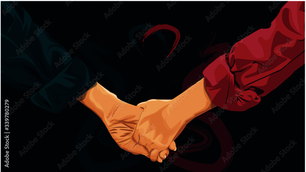 Couple hand love wallpaper Illustrator Graphic Stock Vector | Adobe Stock