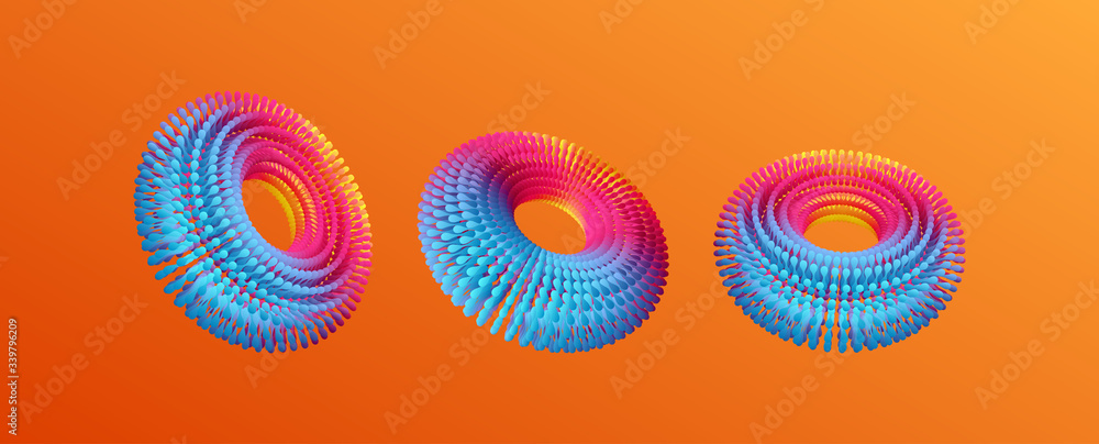 Torus. Element for design. 3d vector illustration for science ...