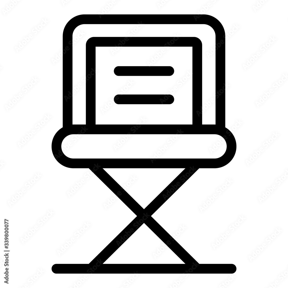 Folding chair icon. Outline folding chair vector icon for web design ...