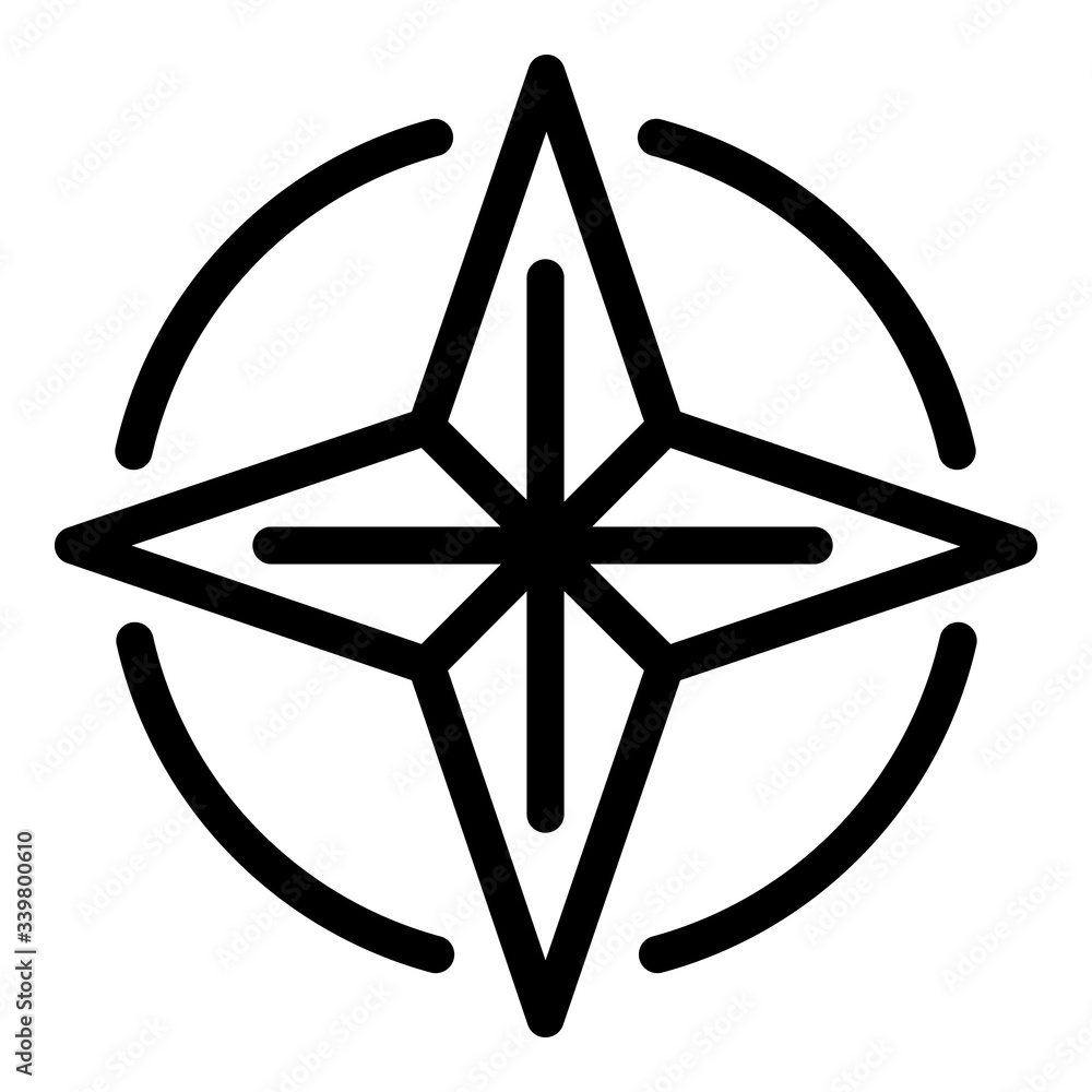 Magnetic compass icon. Outline magnetic compass vector icon for web ...