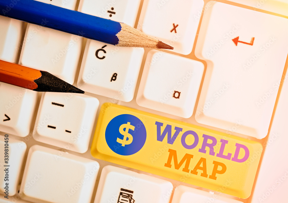 Word writing text World Map. Business photo showcasing a diagrammatic ...