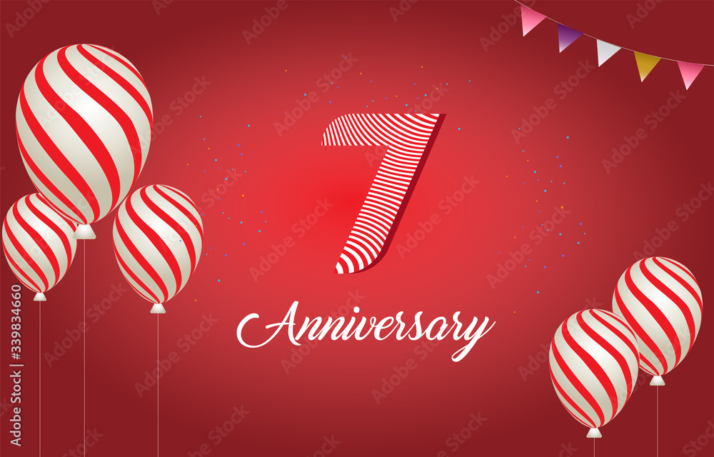 7 years anniversary celebration logo vector template design ...