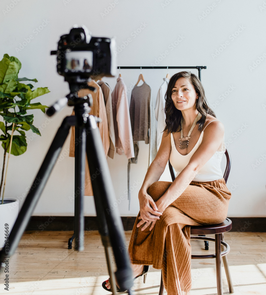 Influencer vlogging about fashion Stock Photo | Adobe Stock