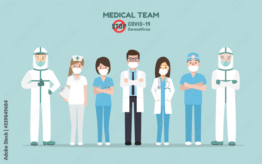 Doctors, nurses and medical staff, Medical team, team up fighting for ...
