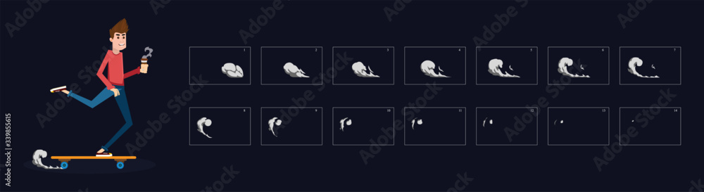 dust smoke effect. run first smoke effect. The effect of fast start ...