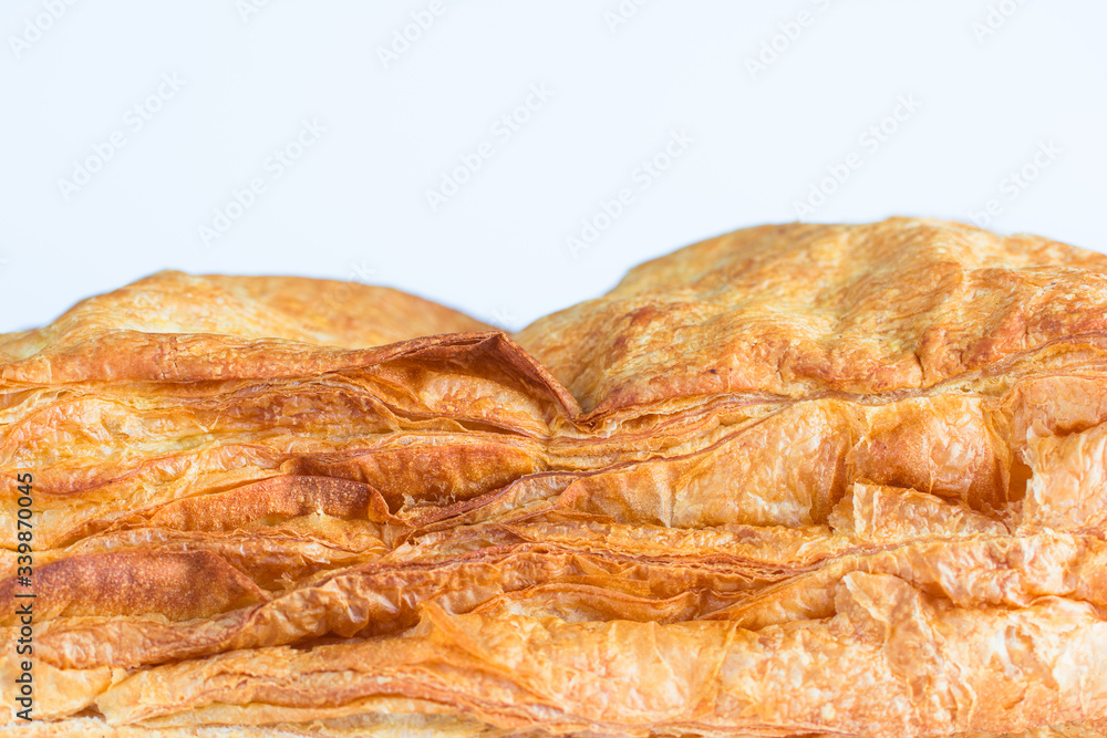 puff, pastry, homemade, flaky, crunchy, crust, flaky pastry, closeup, a ...