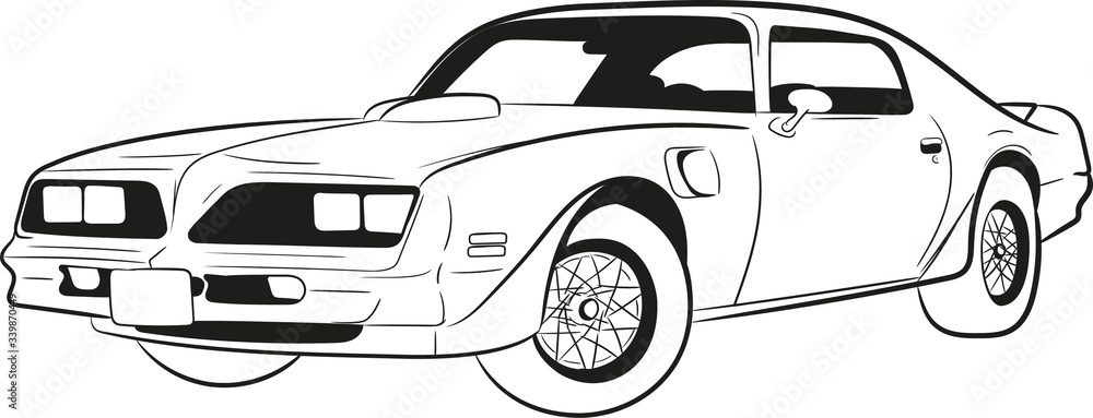 cartoon muscle car, cartoon car,fast car,draw car,sketch,outline car ...